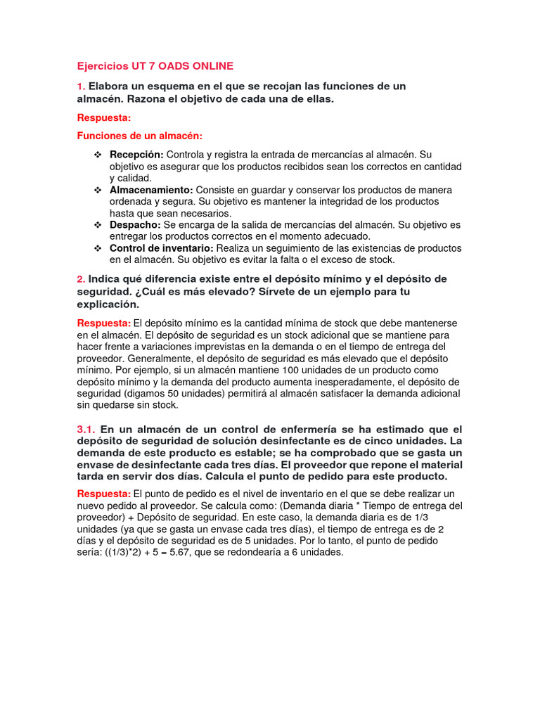 Ejercicios UT 7 OADS ONLINE Curso 2 Ivan Oads | PDF