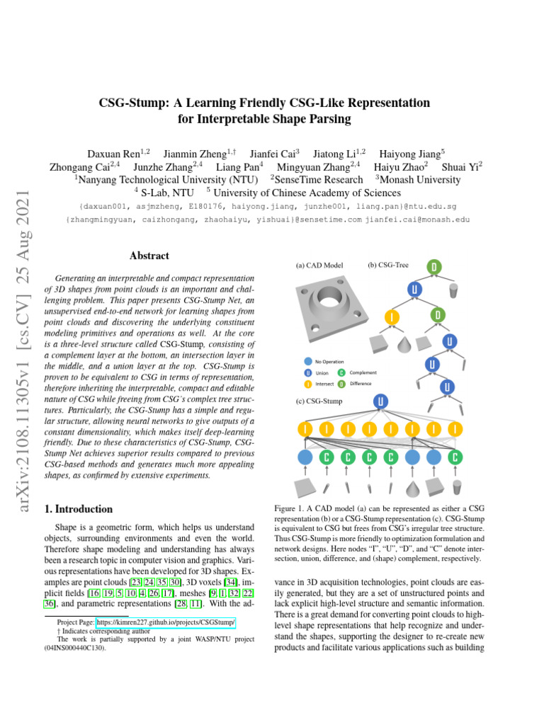 CSG-Stump A Learning Friendly CSG-Like Representat | PDF | Deep Learning