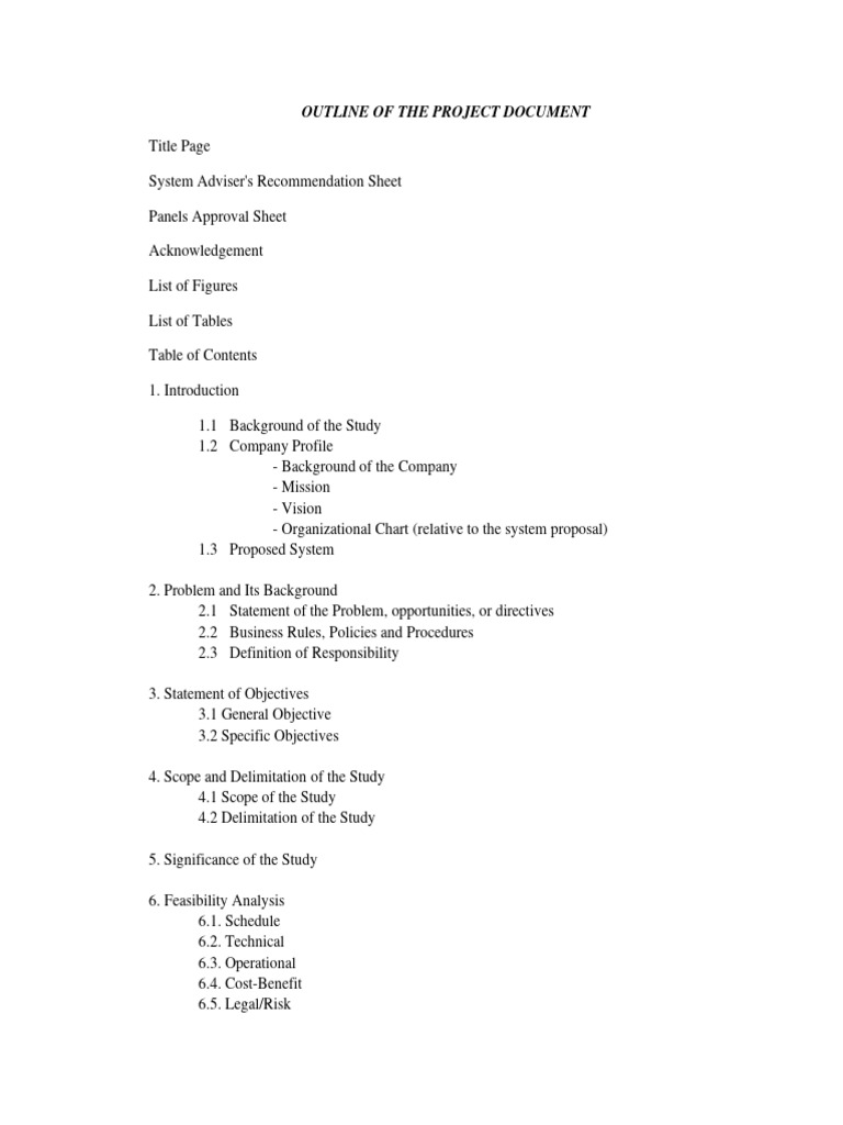 Project Document Outline and Guidelines | PDF | Business | Technology ...