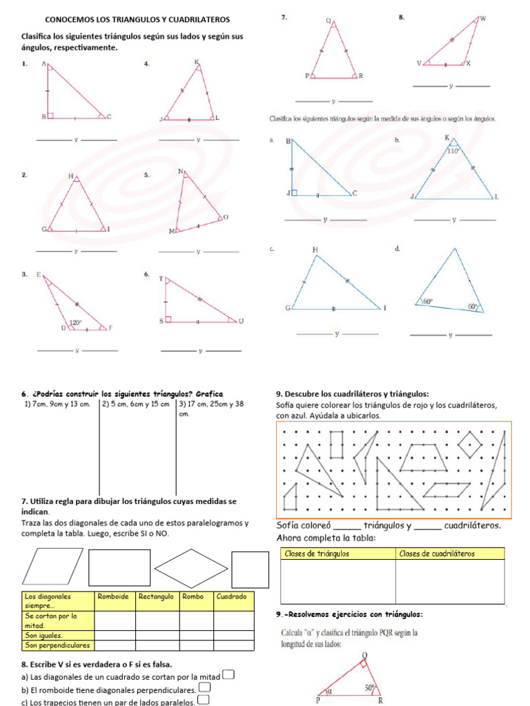 Conocemos Los Triangulos y Cuadrilateros | PDF