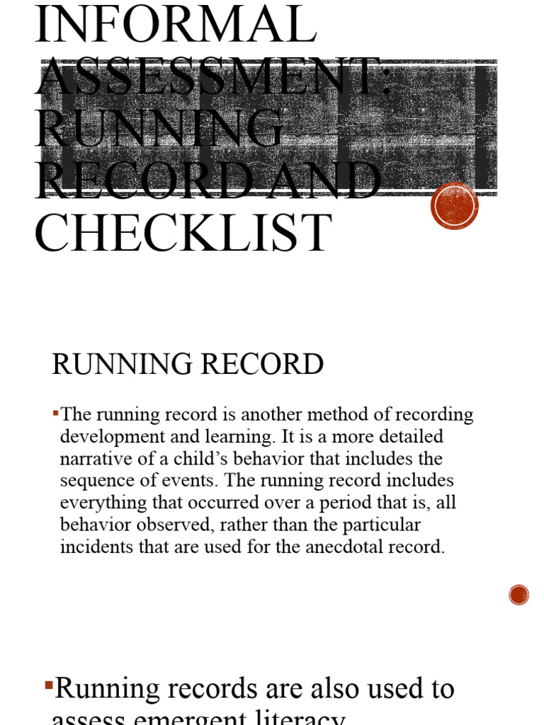 Running Record and Checklist Guide | PDF | Psychology | Cognitive Science