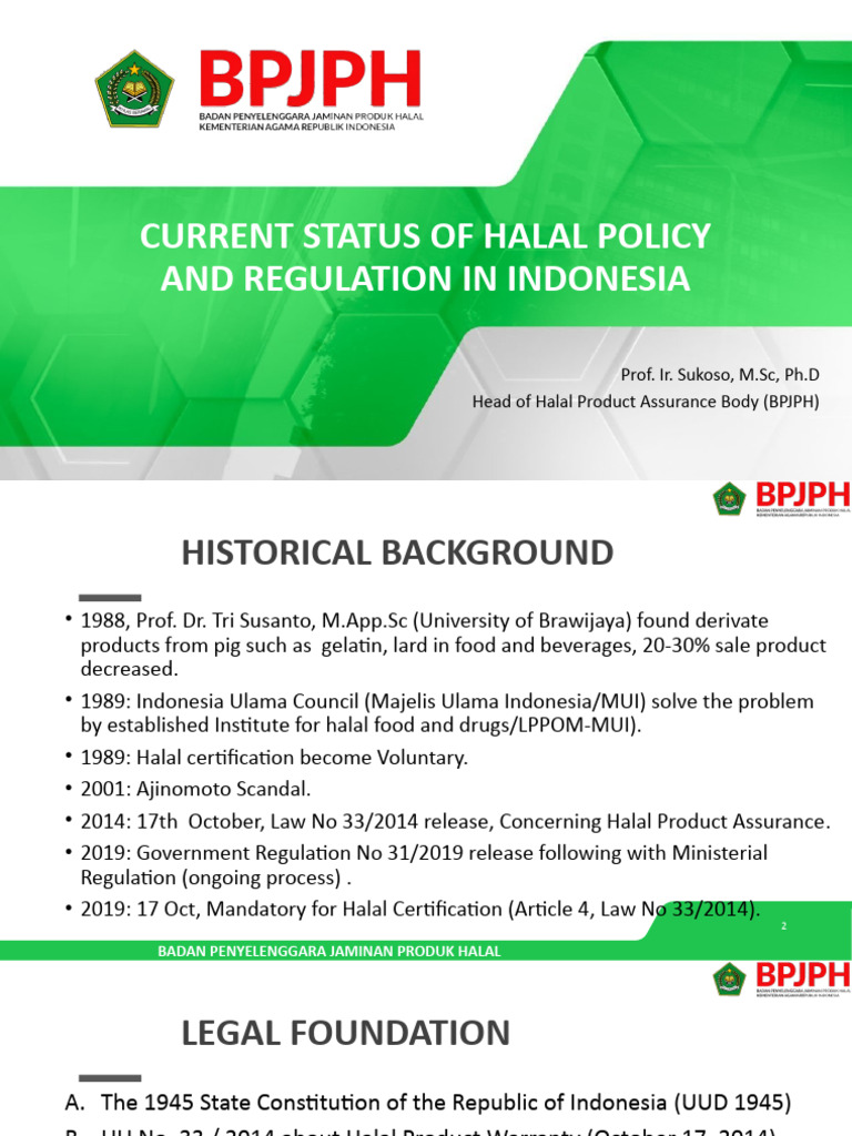 Current Status of Halal Policy and Regulation in Indonesia | PDF