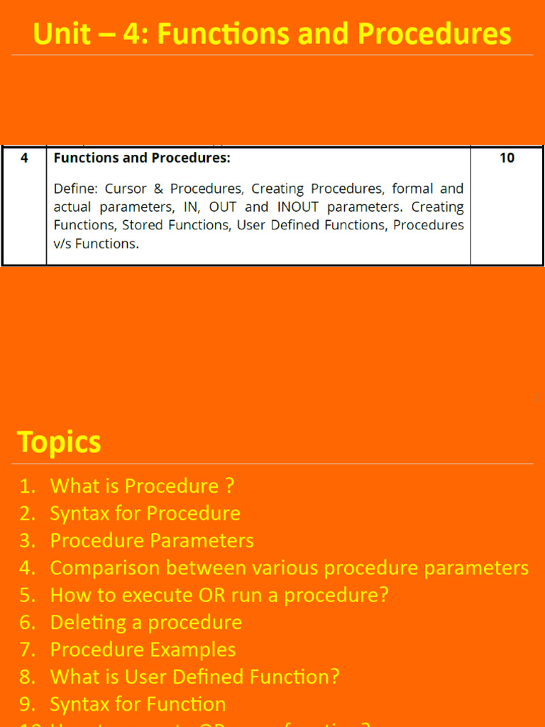 Unit - 4 | PDF | Parameter (Computer Programming) | Pl/Sql