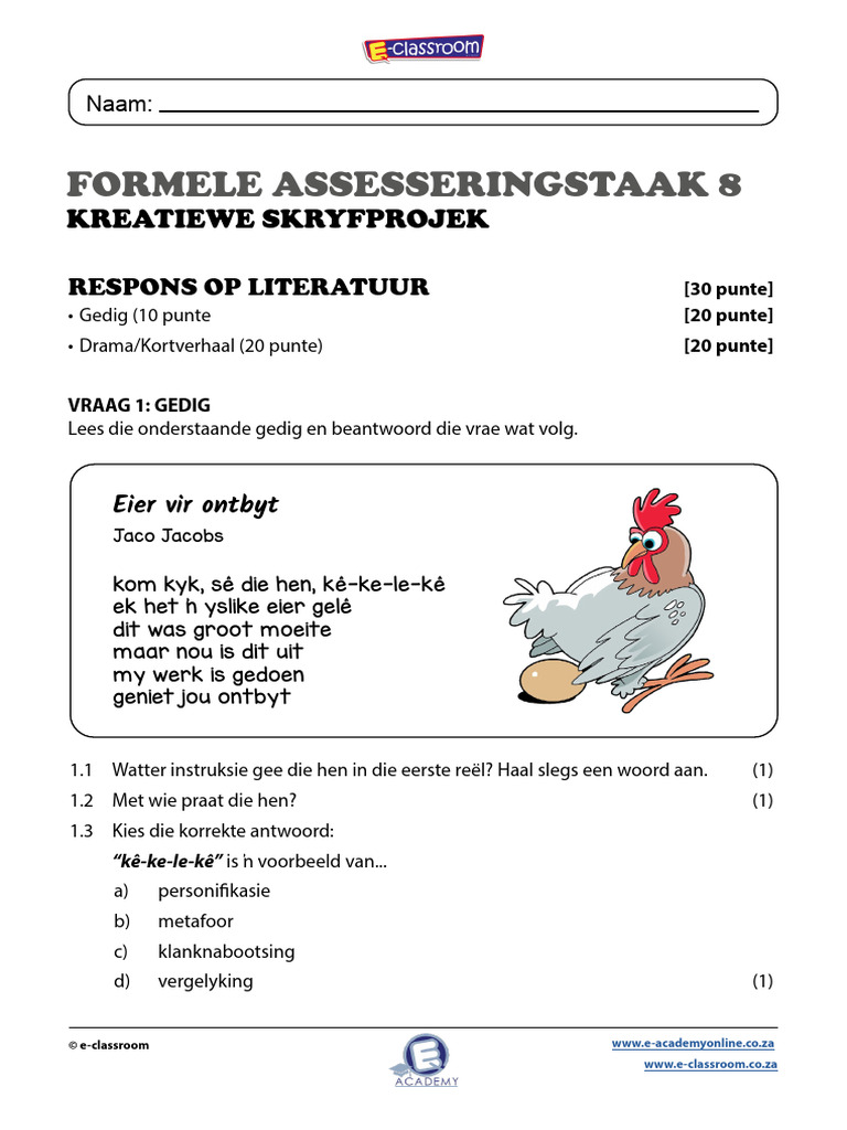 Afrikaans exam | PDF