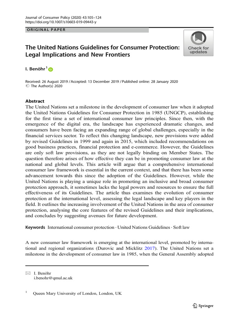 UN Consumer Protection Guidelines Explained | PDF | E Commerce | United ...