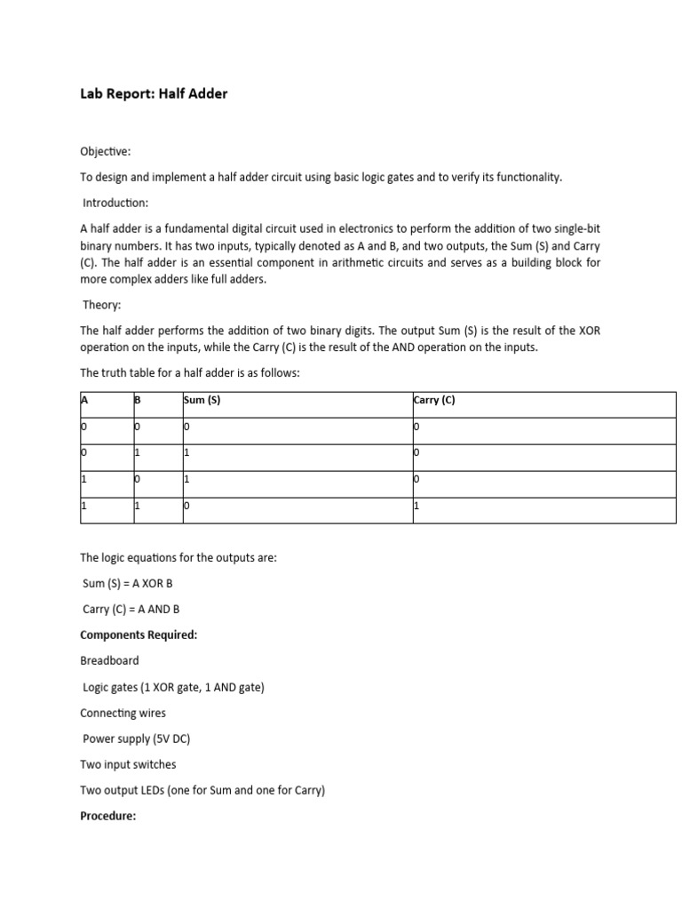 DLD Lab Report | PDF | Logic Gate | Electronic Circuits