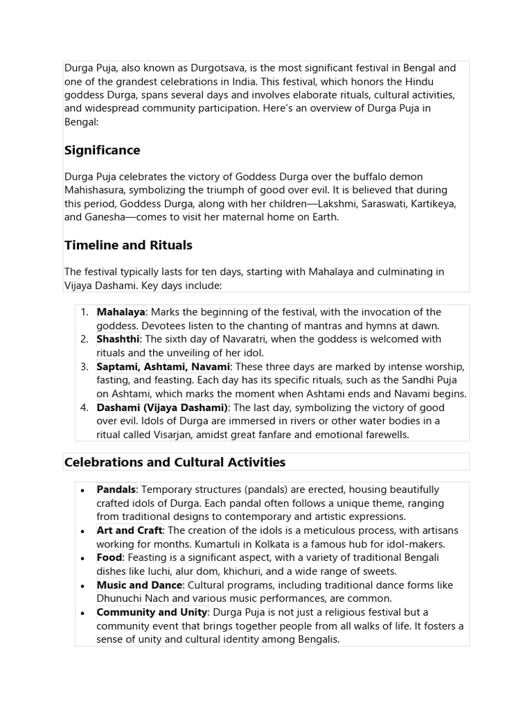 Durga Puja1 | PDF | Hindu Deities | Hindu Worship