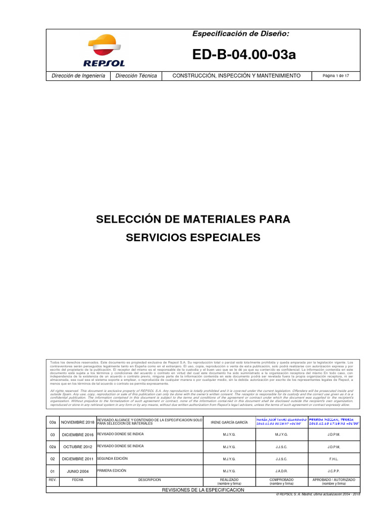 Ed B 04 00 03a Selección De Materiales Para Servicios Especiales Pdf Ácido Hidróxido De Sodio