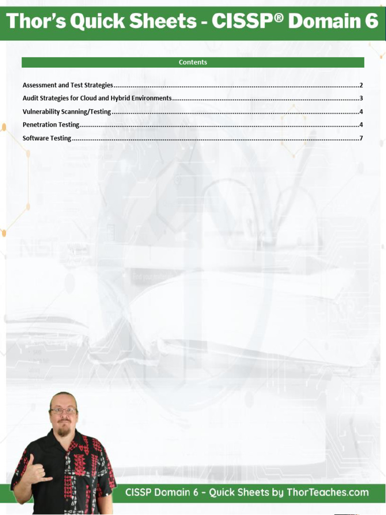 Thor's+Quick+Sheets+ +CISSP+Domain+6 | PDF | Software Testing | Cloud ...