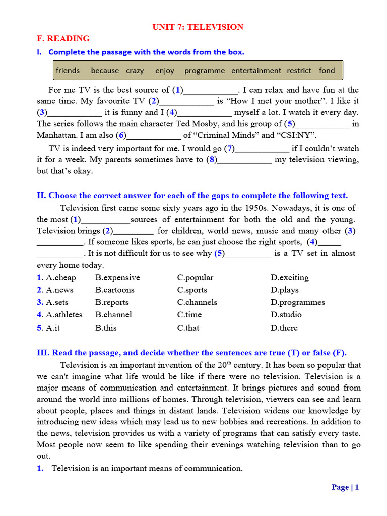 Bài Tập Anh 6 Theo Chuyên Đề 7. READING E6 (UNIT 7-12) | PDF | Erosion | Robot