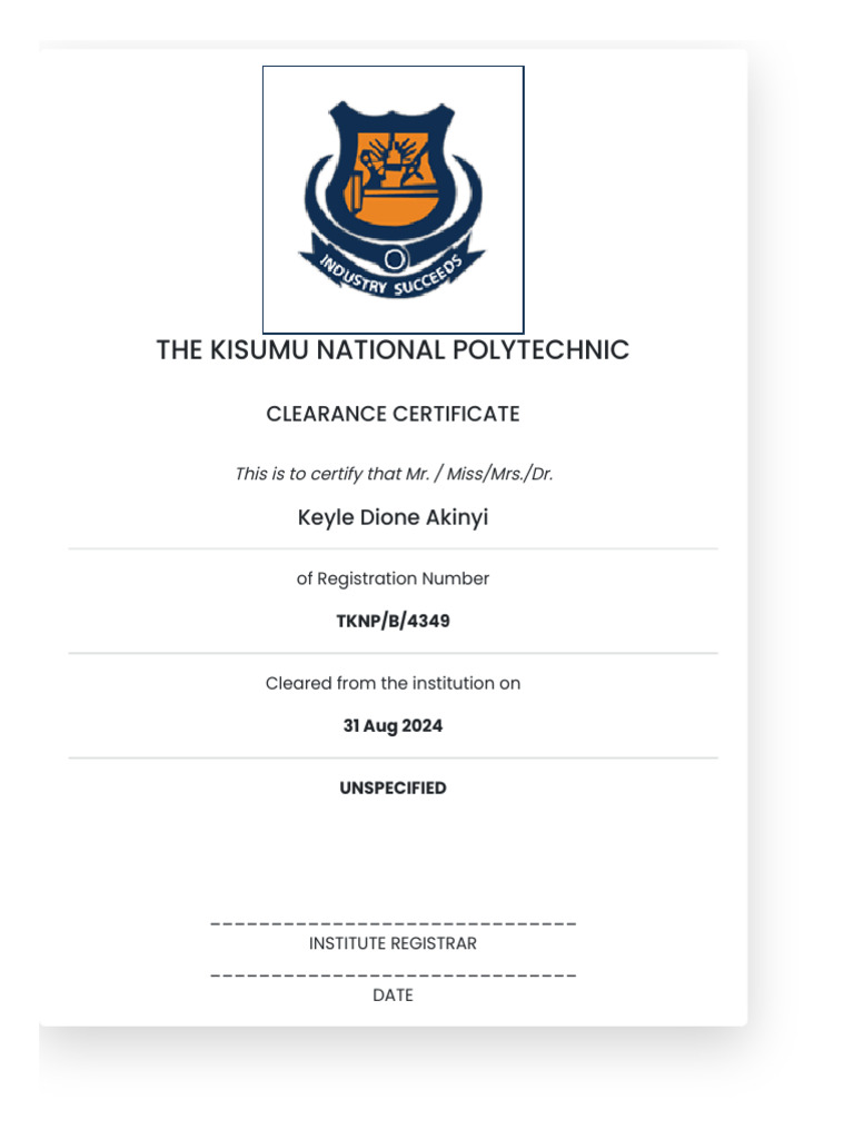 The Kisumu National Polytechnic | PDF The Kisumu National Polytechnic | PDF