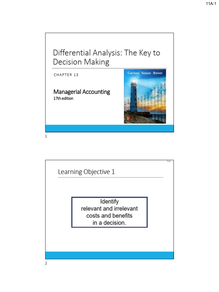 Ch13 Differential Analysis | PDF | Decision Making | Expense