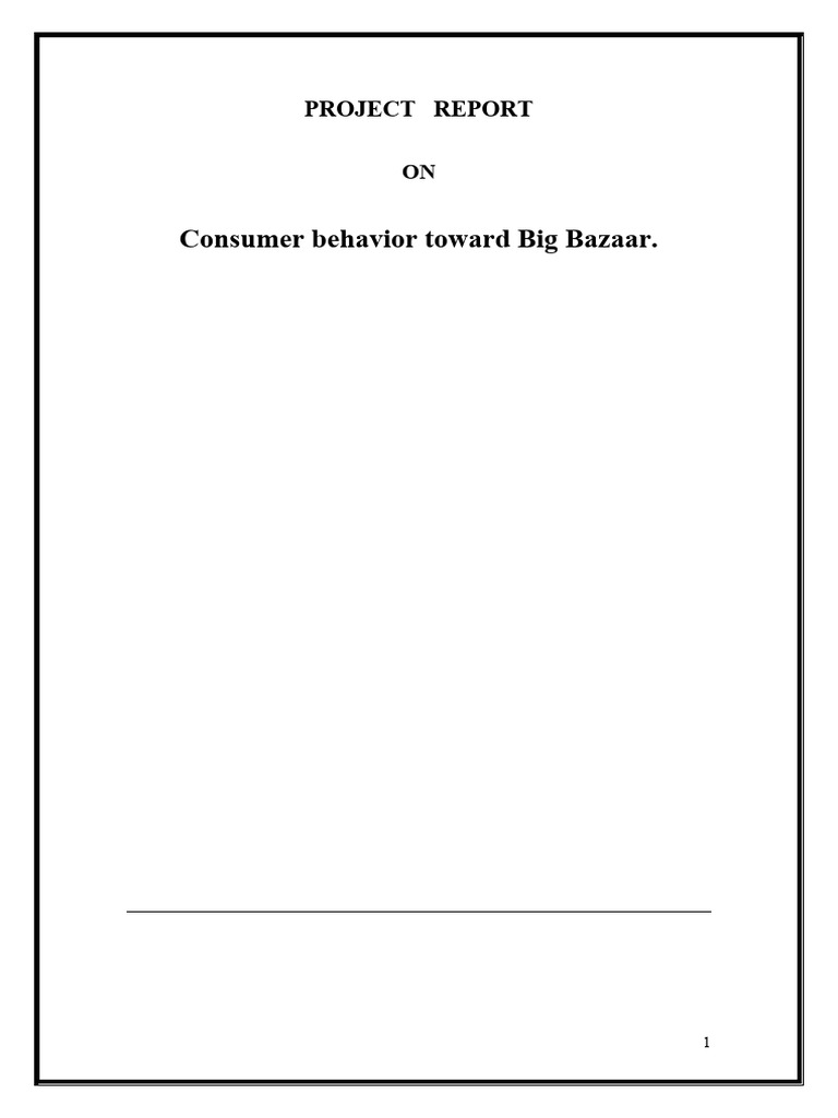 Consumer Behavior Toward Big Bazaar | PDF | Retail | Grocery Store