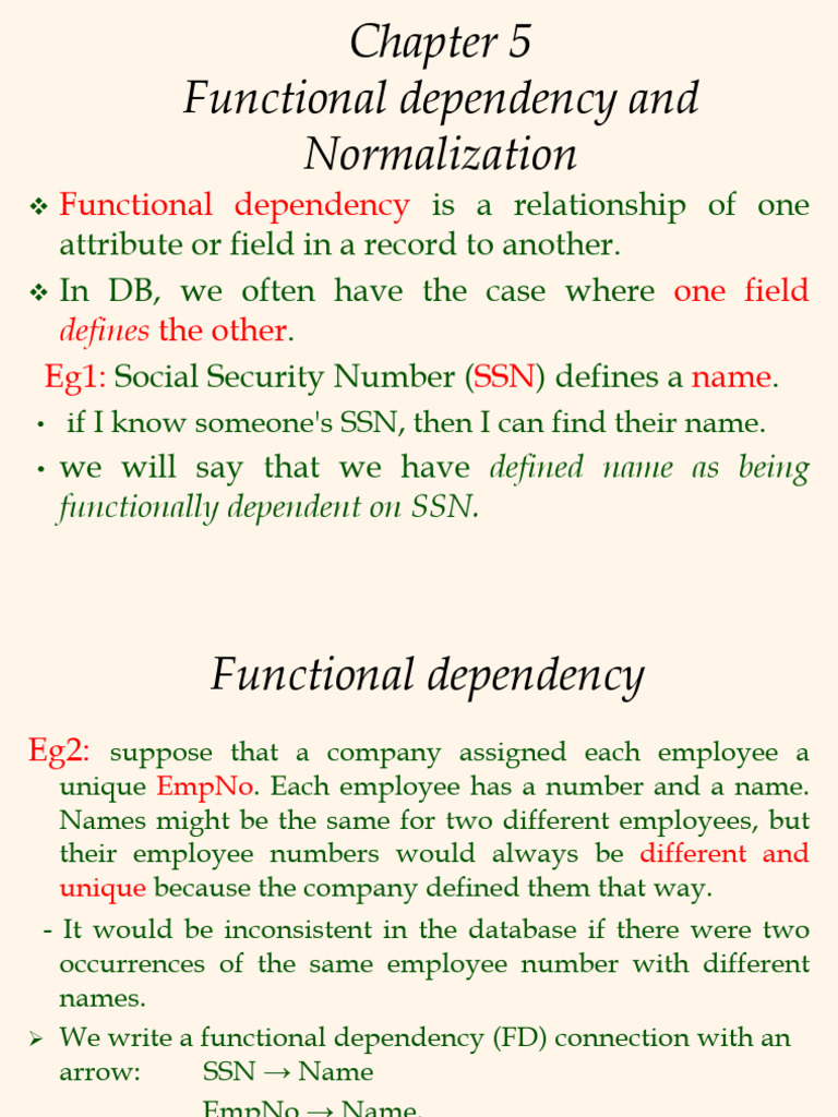Chapter 5 Functional Dependency and Norm | PDF | Relational Model | Information Technology ...