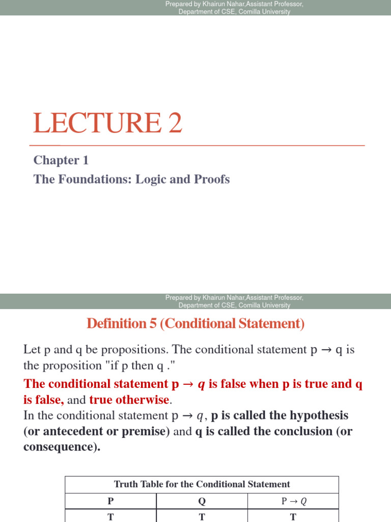 Logic and Proofs for CSE Students | PDF | If And Only If | Logic
