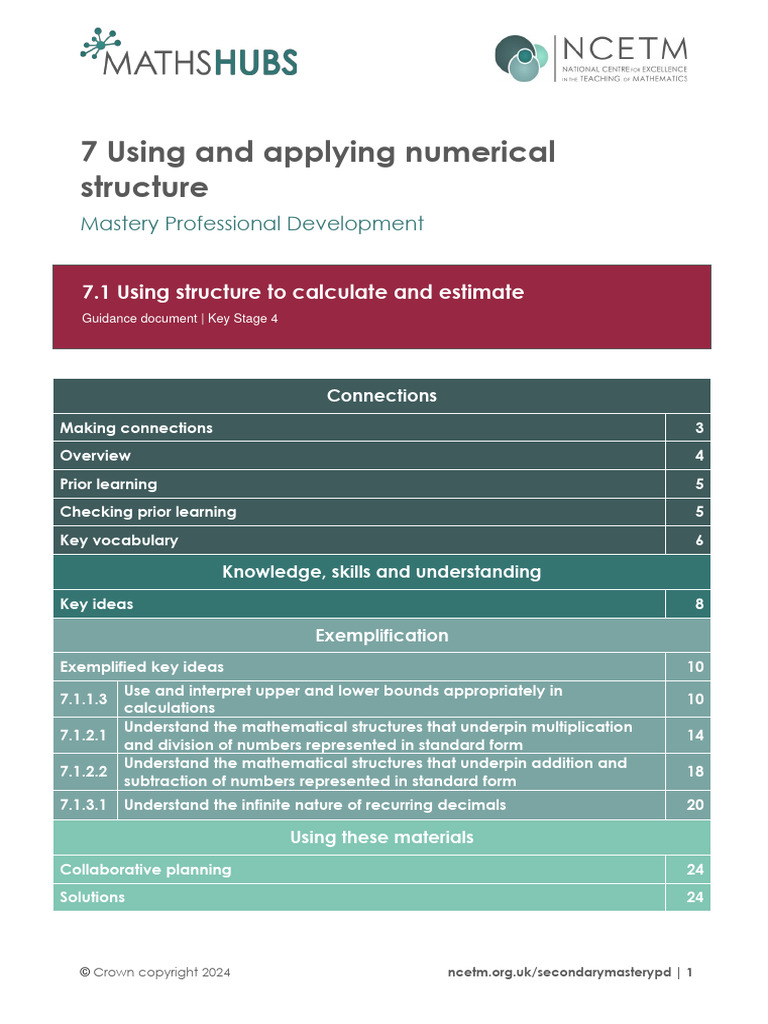 Ncetm ks4 CC 7 1 | PDF | Numbers | Decimal