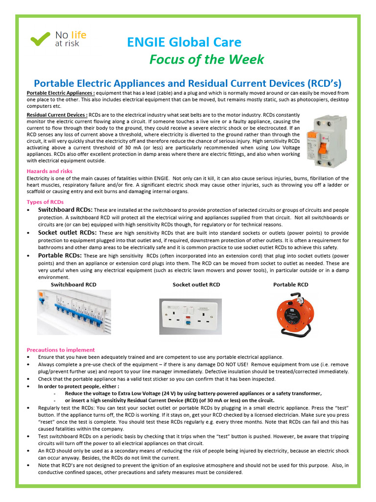 Portable Electric Devices and RCDs | PDF | Ac Power Plugs And Sockets ...