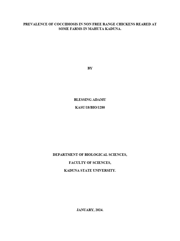 Blessing Adams Complete Project | PDF | Biology | Medical Specialties