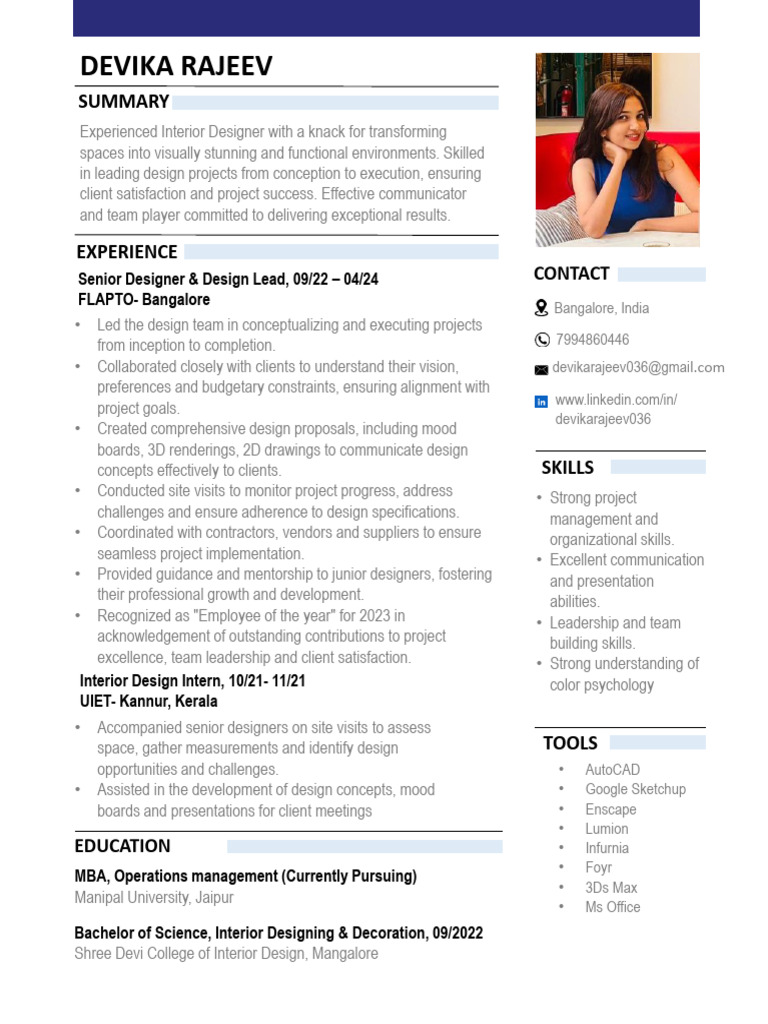 DEVIKA RAJEEV- RESUME | Download Free PDF | Leadership | Business