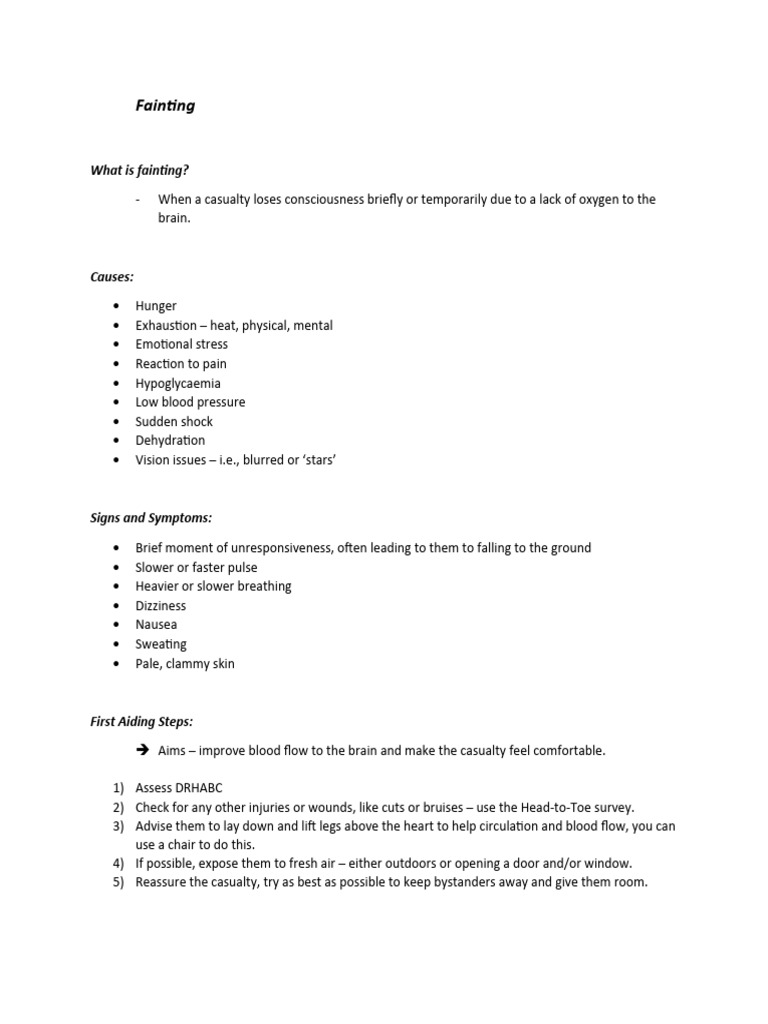 Fainting | PDF