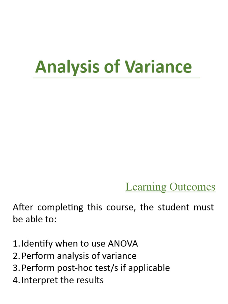 Analysis of Variance | PDF | Analysis Of Variance | Evaluation Methods