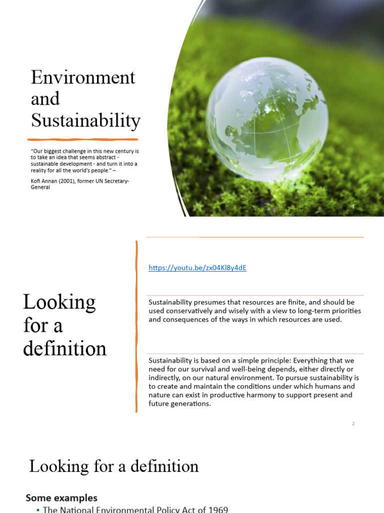 Environment and Sustainability Class I | PDF | Sustainability | Capital ...