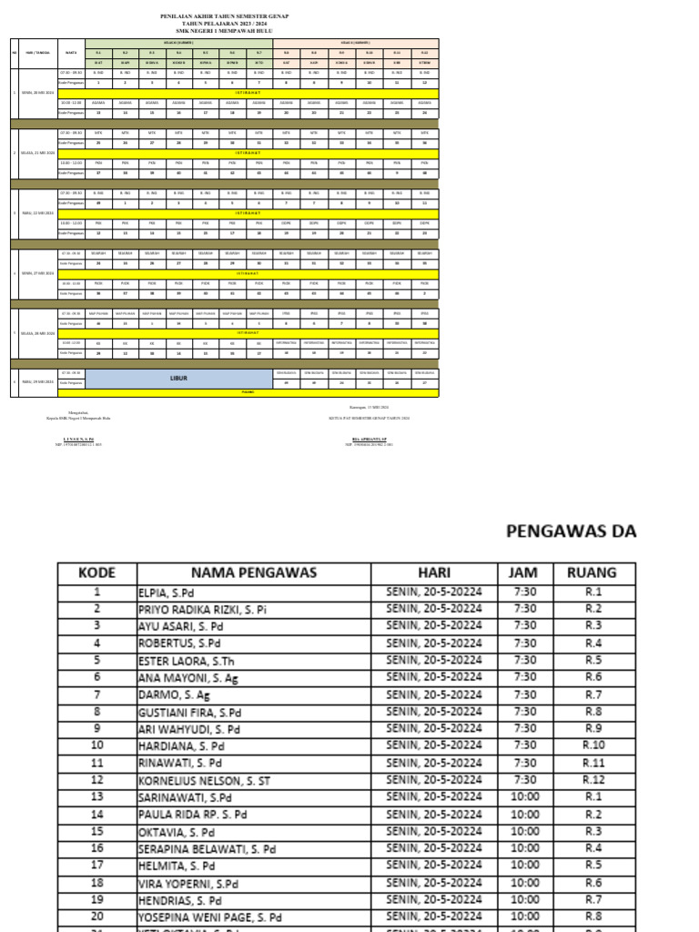 Jadwal Fix Pat Genap 2024 | PDF