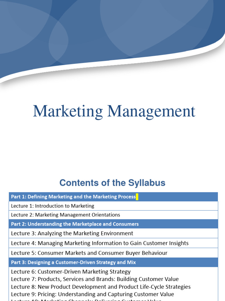 1 - Introduction To Marketing Management | PDF | Marketing | Customer