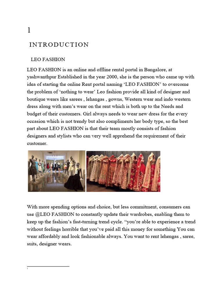 Leo Fashions Intenship | PDF | Retail | Marketing