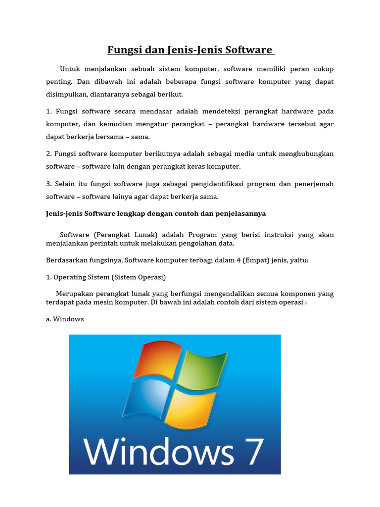Fungsi dan Jenis Software & Hardware | PDF