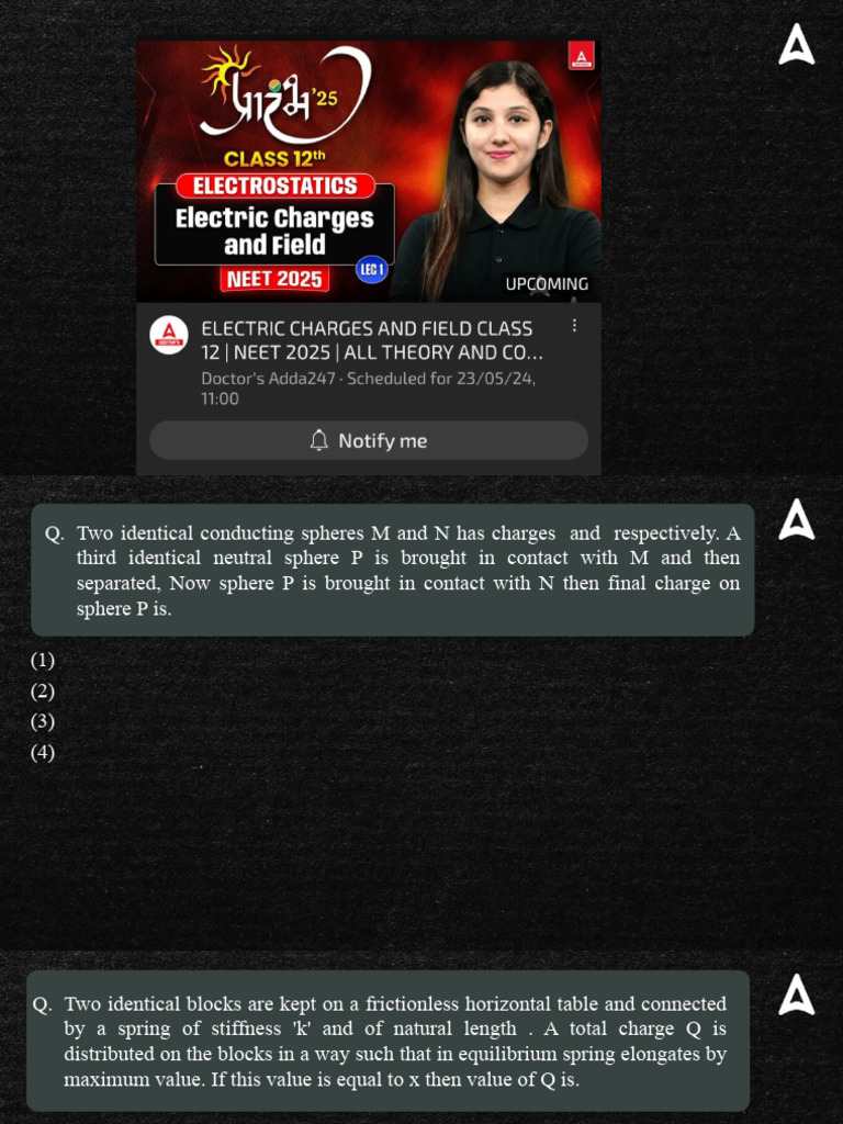 20 Questions (22!5!24) Typed | PDF | Electric Field | Force