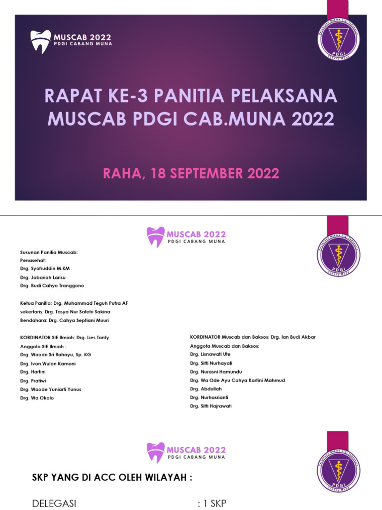 Rapat Muscab PDGI Muna 2022 | PDF | Sains & Matematika