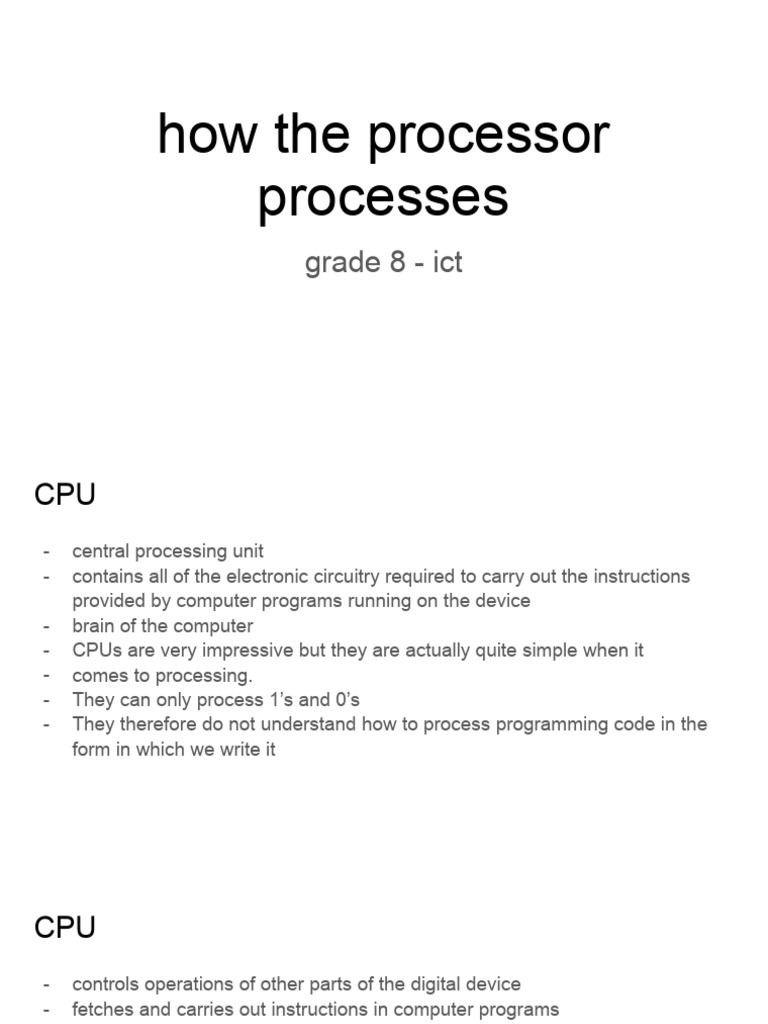 How The Processor Processes (MV) | PDF | Central Processing Unit | Assembly Language