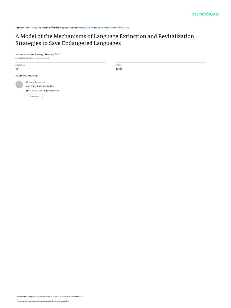 AModel of The Mechanisms of Language | PDF | Multilingualism | Human Communication