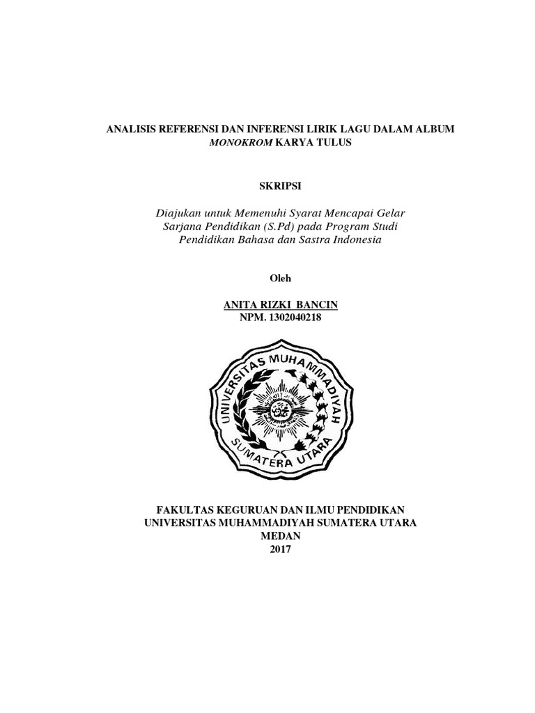 Analisis Lirik Album Monokrom Tulus | PDF | Ilmu Sosial | Agama ...