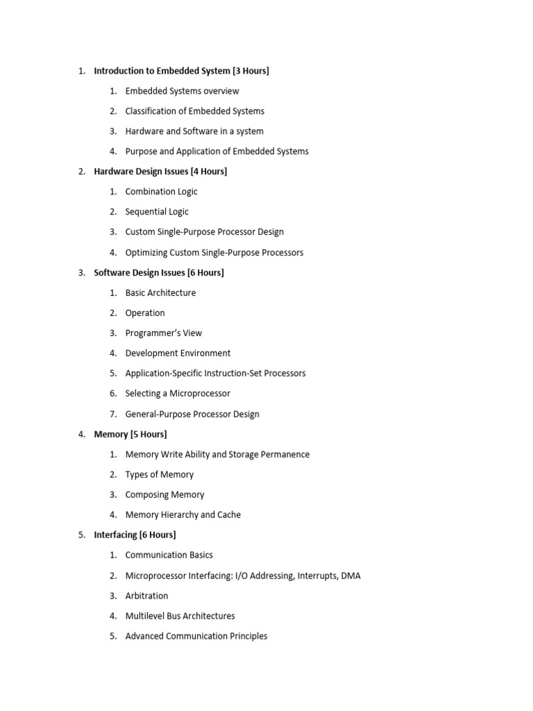 IOE Embedded Syllabus | Download Free PDF | Embedded System | Central Processing Unit