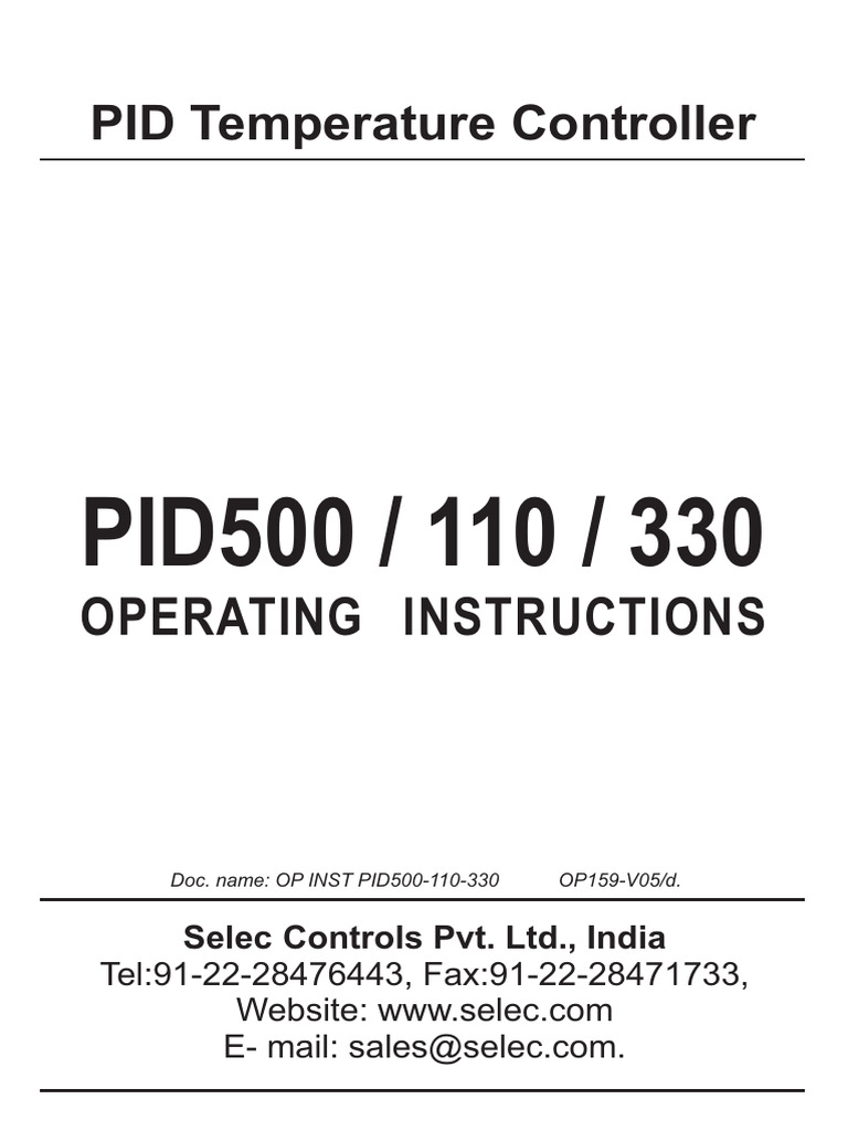 PID500 Temperature Controller Manual | PDF | Electrical Wiring | Fuse (Electrical)
