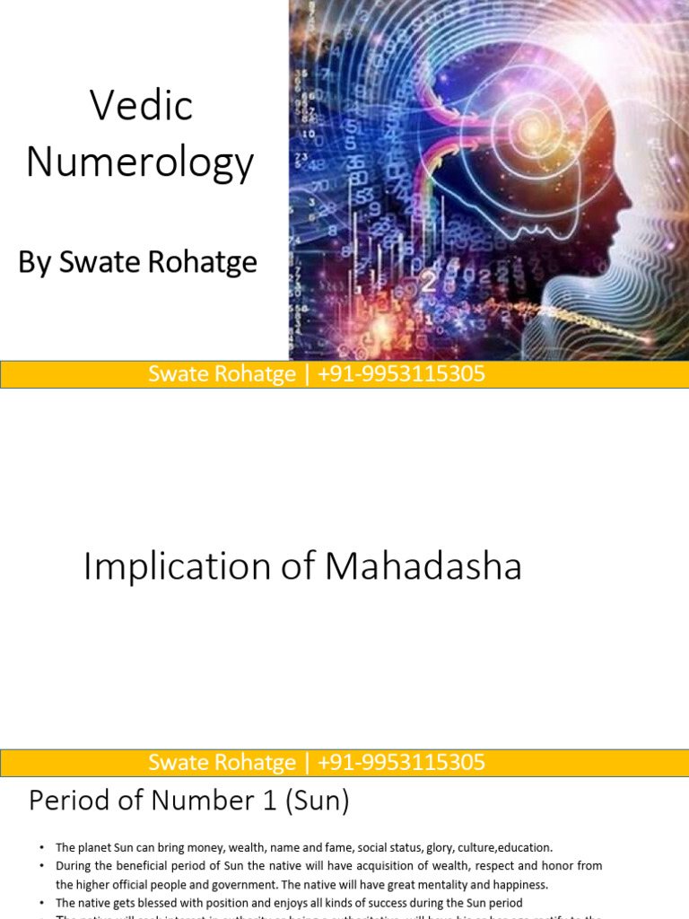 Vedic Numerology Insights by Swate Rohatge | PDF | Planets In Astrology