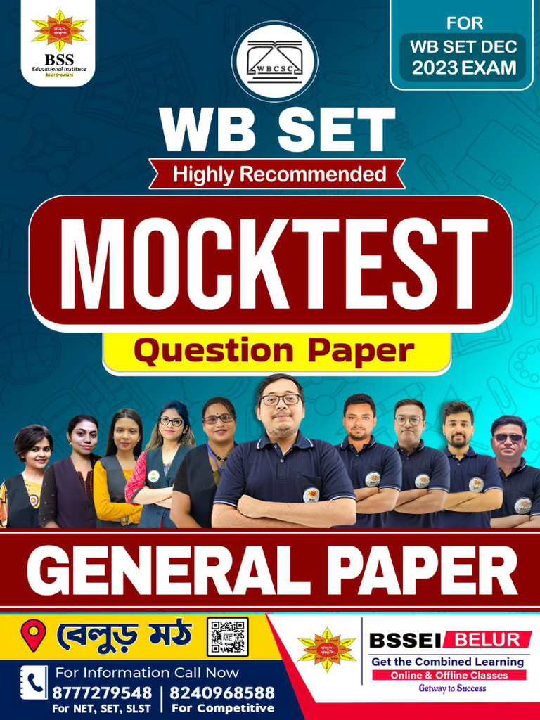 Paper-1 WBSET Mocktest by BSSEI | PDF