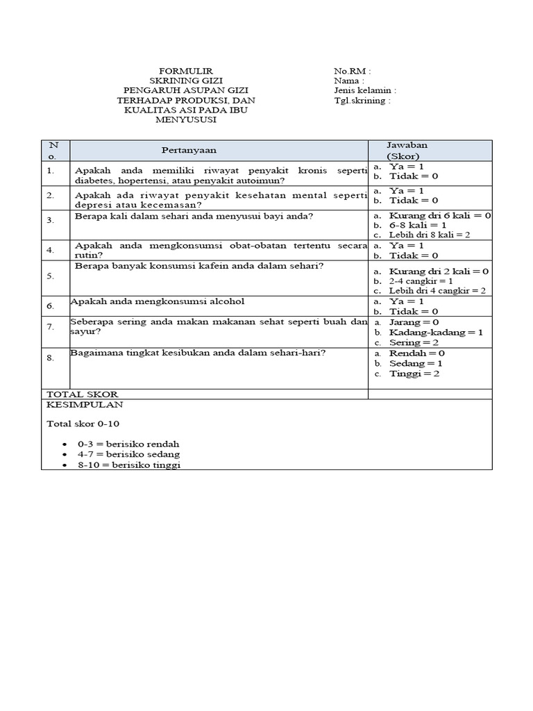 Skrining Gizi Ibu Hamil dan Menyusui | PDF | Kesehatan Holistik