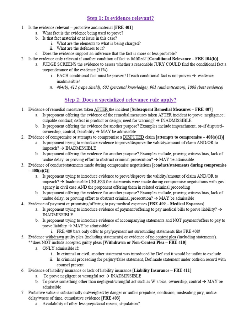 Evidence Analysis Checklist | Download Free PDF | Witness Impeachment ...