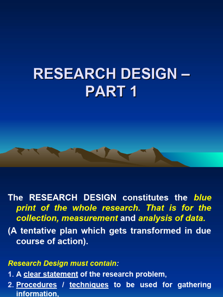 Topic 4 - RESEARCH DESIGN-Part 1 | Download Free PDF | Experiment ...