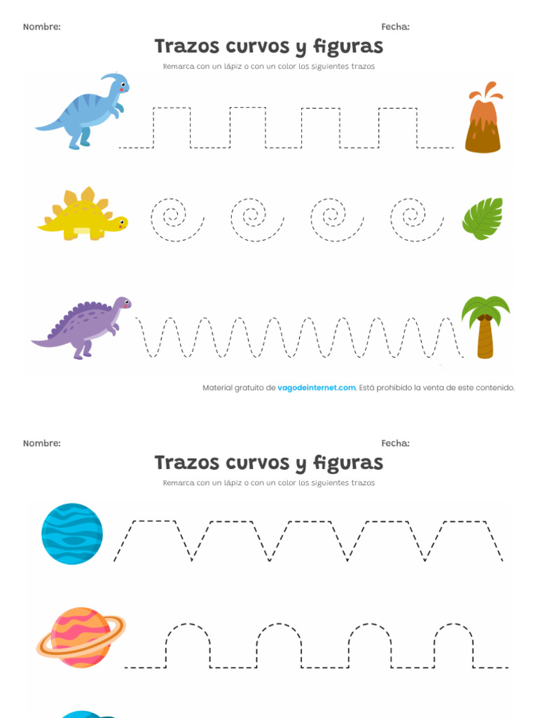Trazos Curvos y Figuras para Niños | PDF | Hogar, jardinería y bricolaje