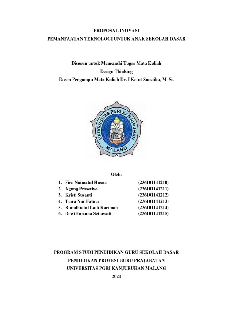Design Thinking - Kelompok 2 - Proposal Inovasi - UAS | PDF | Seni
