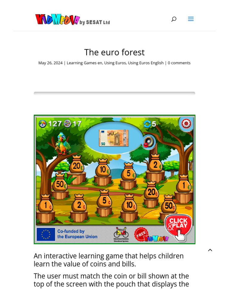 Euro Learning Game for Kids | PDF | Coins | Euro