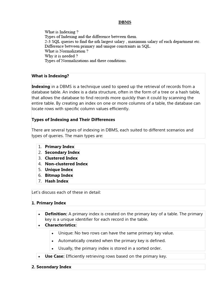 DBMS | PDF | Database Index | Databases DBMS | PDF | Database Index | Databases