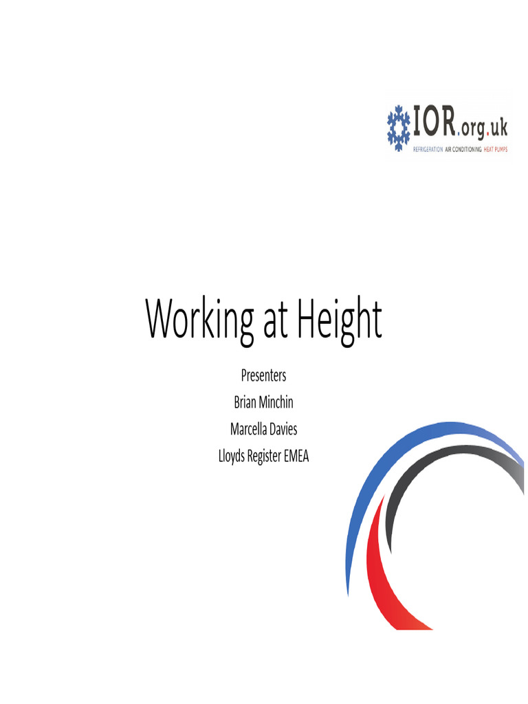 Working at Height Presentation | PDF | Risk | Safety