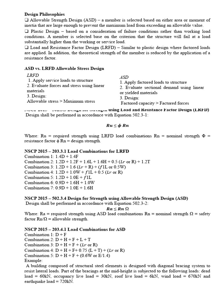 Lrfd Vs Asd Design Methods Pdf Strength Of Materials Continuum