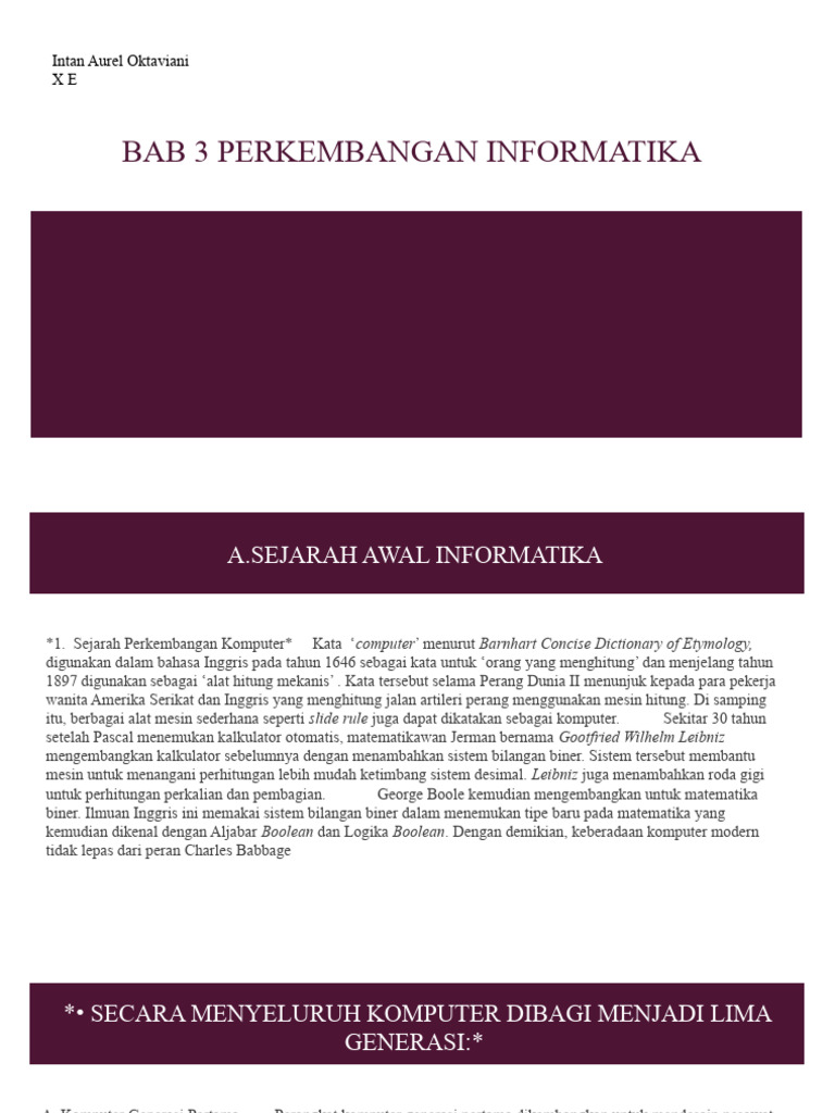 Bab 3 Perkembangan Informatika | PDF