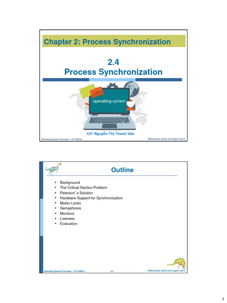 ch02.4 - Process Synchronization | PDF | Process (Computing) | Synchronization